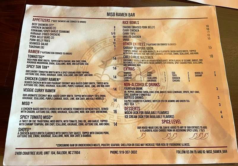 Miso Ramen Bar in Raleigh: A Cool and Funky Spot for Noodles